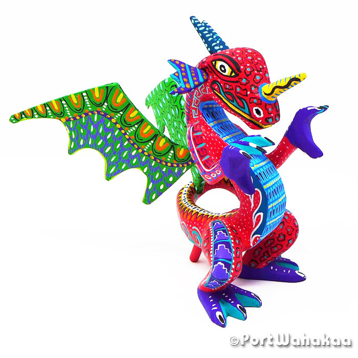 Oaxacan Carving Ablaze Dragon Artist - Margarito Rodriguez